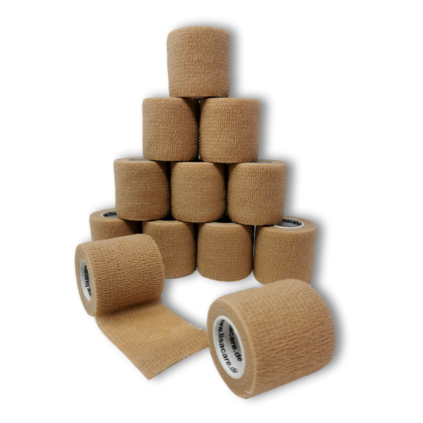 LisaCare Bandage Latexfrei - 12er Set - 5cm x 4,5m - Beige | LisaCare